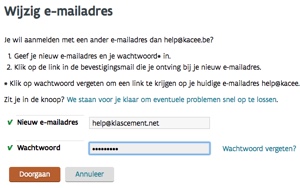Mailadres wijzigen - Hulp bij KlasCement